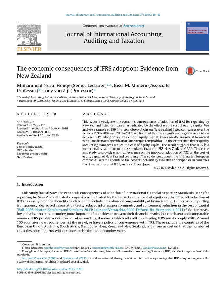 The Economic Consequences of IFRS Adoption | PDF | Beta (Finance ...