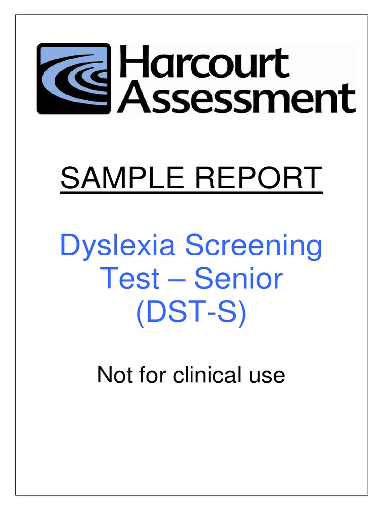 DST-S Sample Report | Dyslexia | Phonics