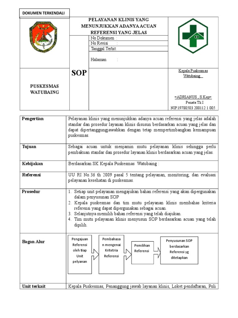 9.2.2.2 Sop Pelayanan Klinis Yang Menunjukkan Adanya Acuan Referensi Yang Jelas | PDF | Sains ...
