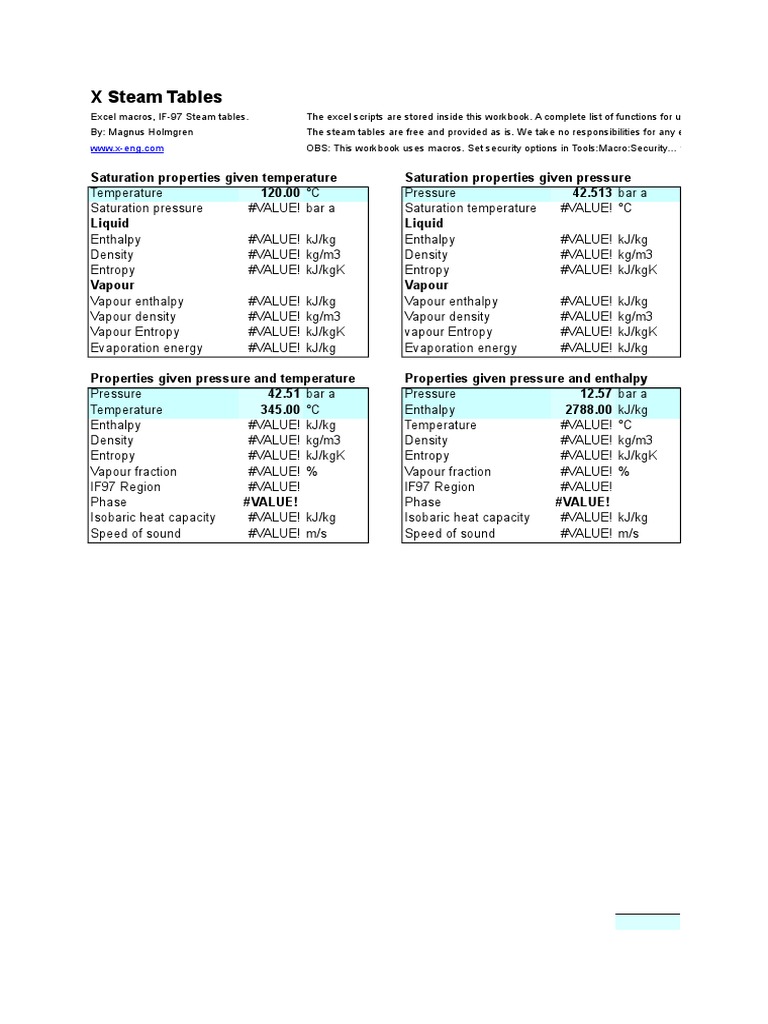 Steam - Tables | PDF | Enthalpy | Heat Capacity
