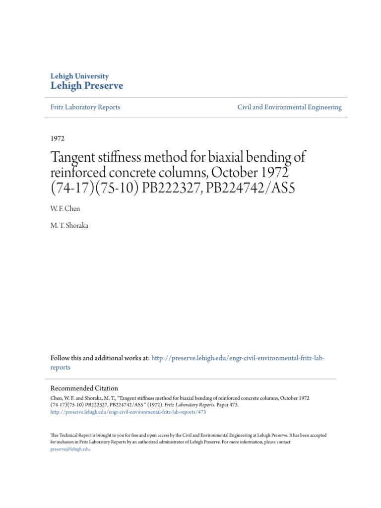 Tangent Stiffness Method For Biaxial Bending of Reinforced Concre | PDF ...