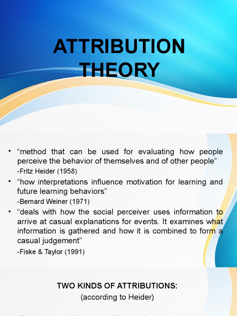 Attribution Theory | PDF