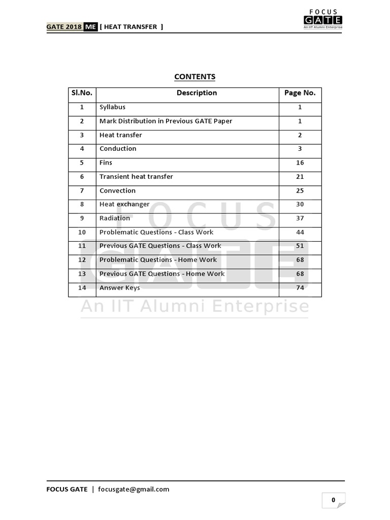 GATE 2018 HEAT TRANSFER REVIEW | PDF | Heat Transfer | Thermal Conduction