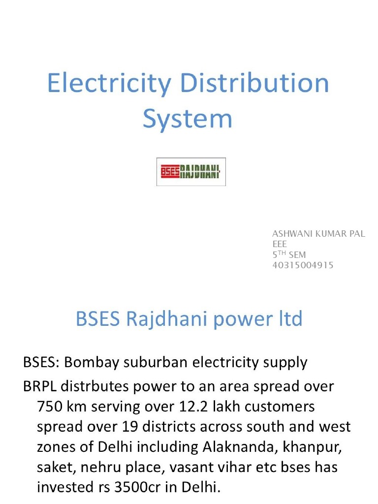 Electricity Distribution System in India | PDF