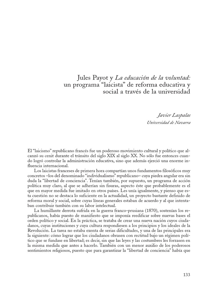 Jules Payot Y La Educacion de La Voluntad | PDF | Libertad | Moralidad