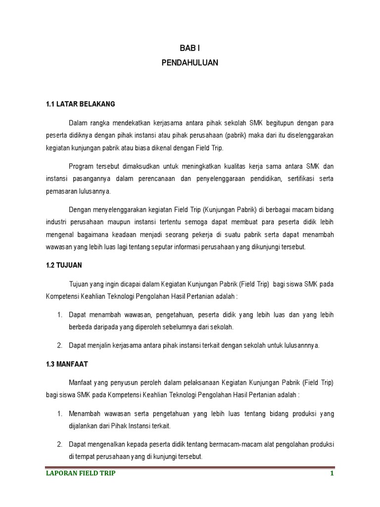 Laporan Field Trip PDF | PDF