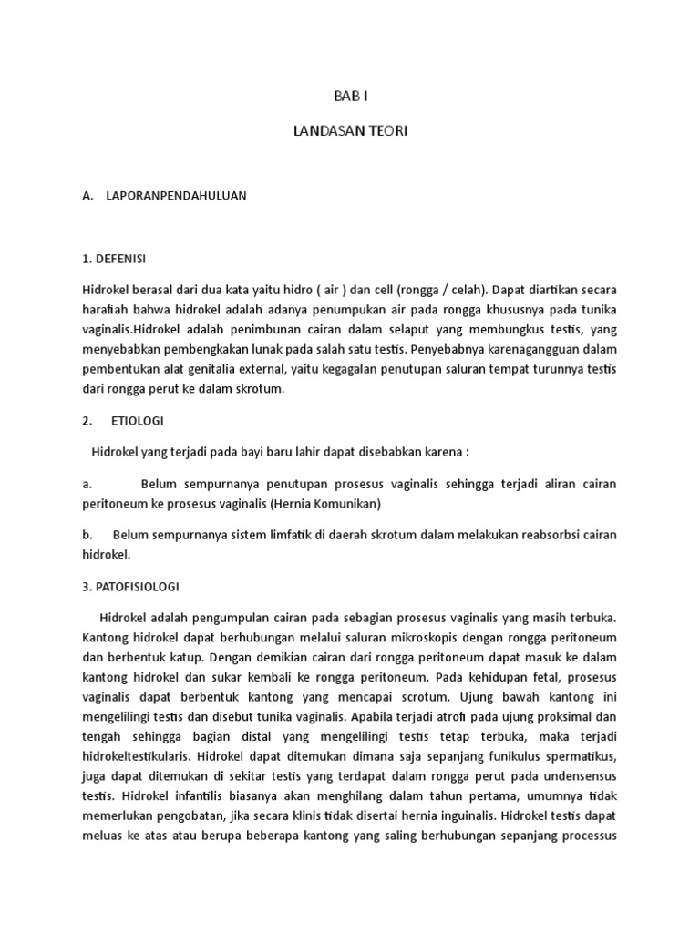 LP Hidrokel | PDF | Ilmu Sosial | Kesehatan Holistik