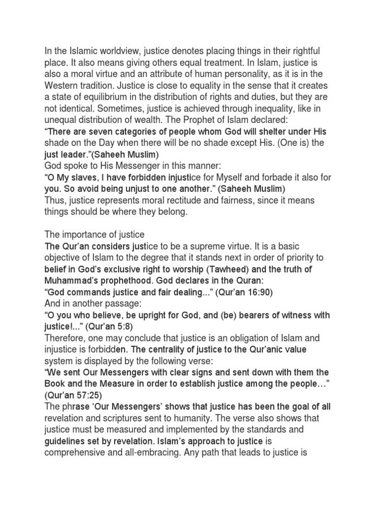 Islamic Justice System in Organization | PDF | Quran | Islam