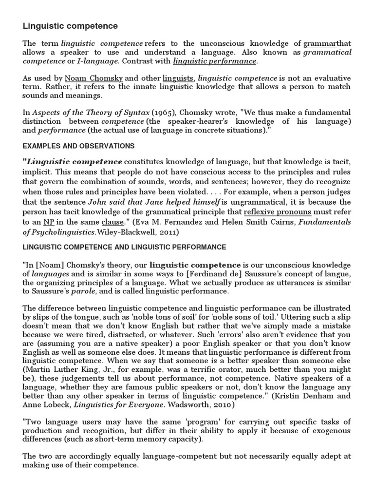 Linguistic Competence | Linguistics | Semiotics | Free 30-day Trial ...