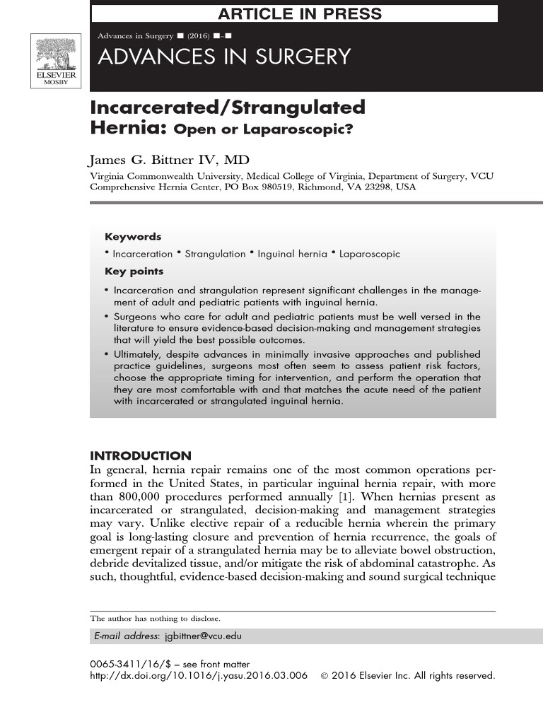Incarcerated Strangulated Hernia | PDF | Surgery | Health Care