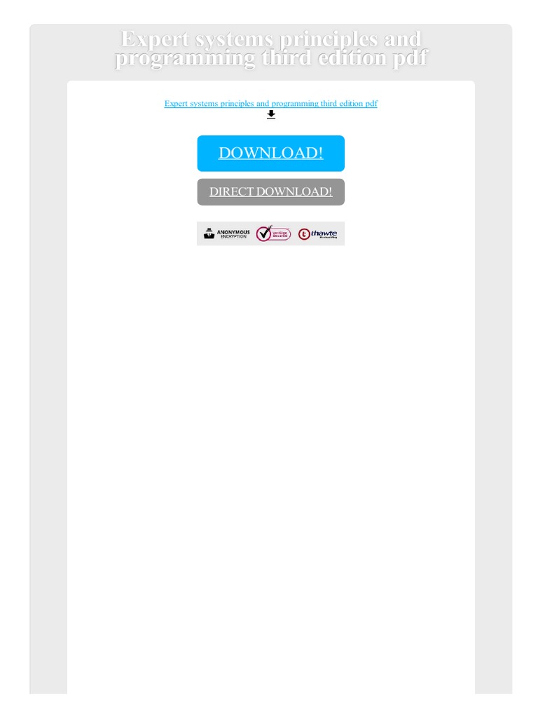 Expert Systems Principles and Programming Third Edition PDF | PDF ...