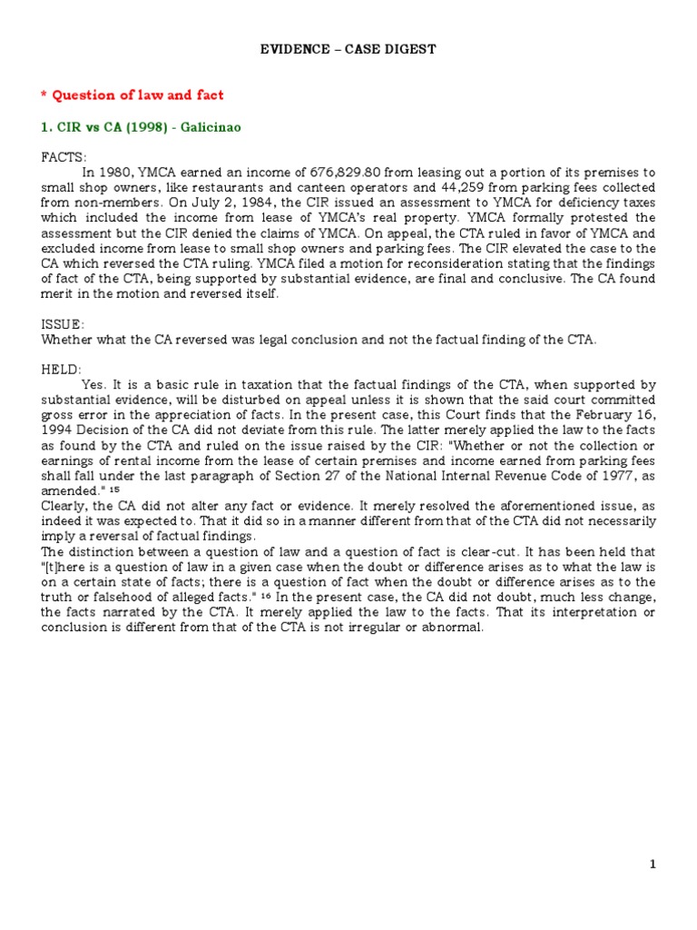 Evidence 1-19 Case Digest | PDF | Deposition (Law) | Discovery (Law)