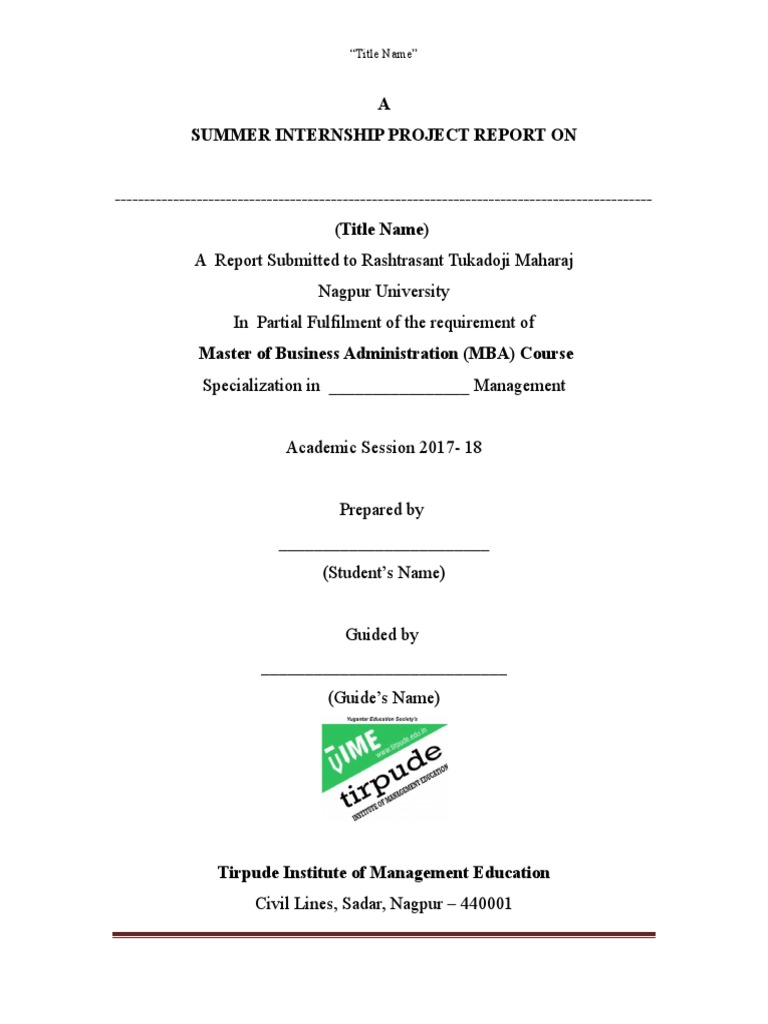 SIP Project Report Format | PDF | Strategic Management | Wikipedia