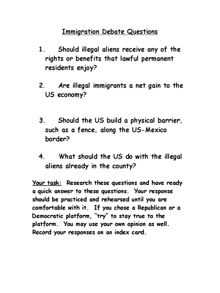 Immigration Debate Prep Guide | PDF