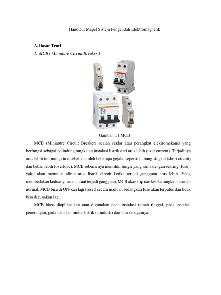 Panduan MCB dan Sistem Kontrol Listrik | PDF
