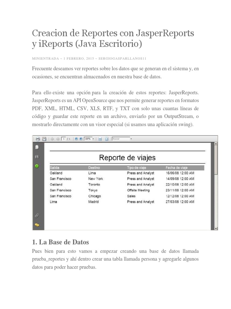 Creacion de Reportes Con JasperReports y IReports | PDF | Formato de ...