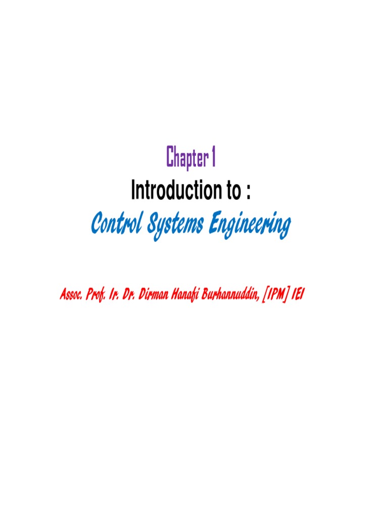 Chapter 1 | Download Free PDF | Control Theory | Control System