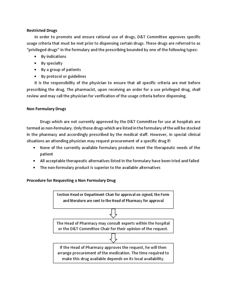 Restricted Drugs and Non Formulary | PDF | Pharmacy | Pharmaceutical Drug