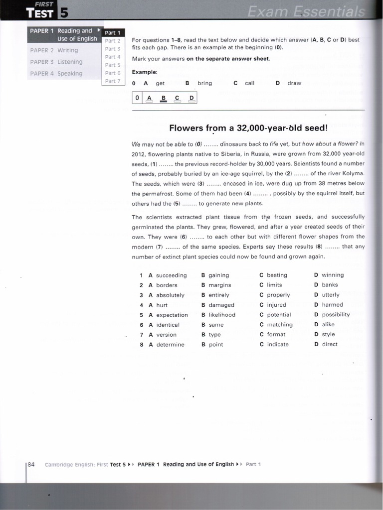 Test 5 - Flowers | PDF