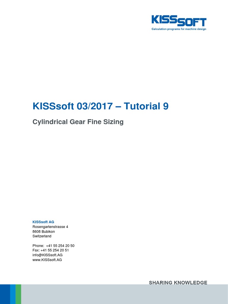 Kisssoft Tut 009 E Gearsizing | PDF | Gear | Parameter (Computer Programming)