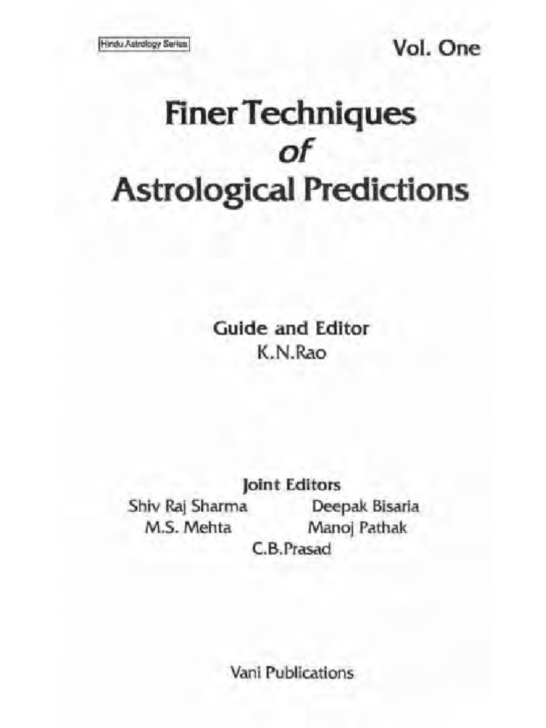 Finer Techniques of Predictions | PDF