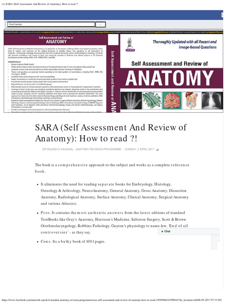 SARA (Self Assessment and Review of Anatomy) How To Read ! | PDF ...