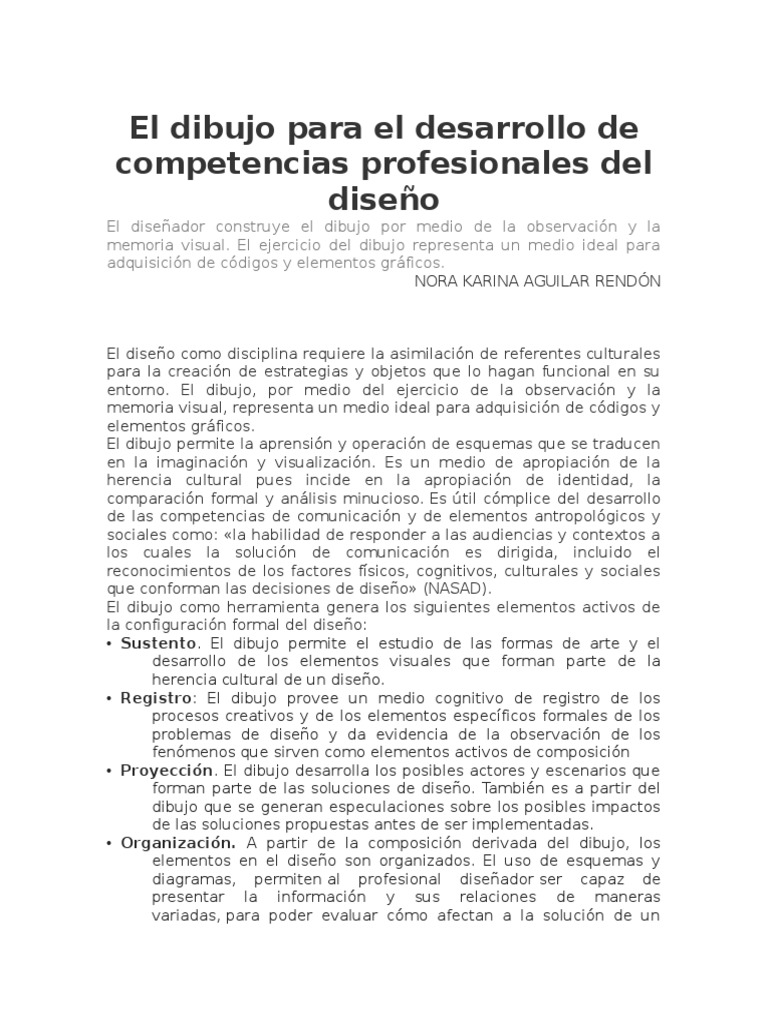 Dibujo y Competencias Profesionales | PDF | Dibujo | Diseño