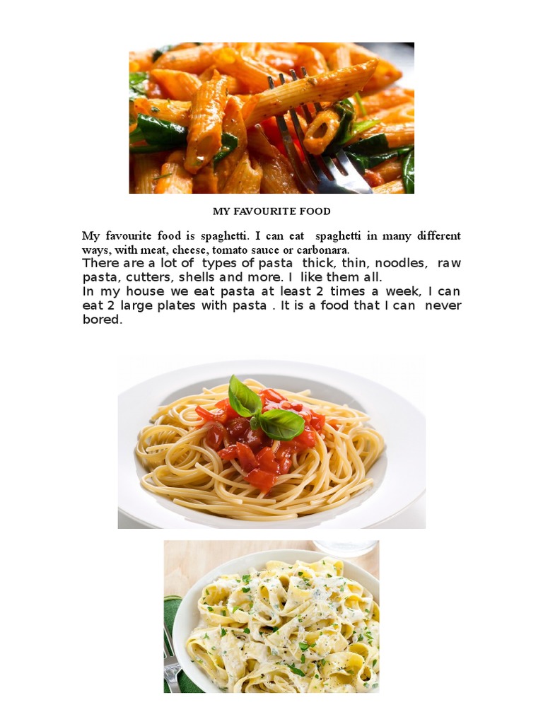 My Favourite Food: Spaghetti | PDF