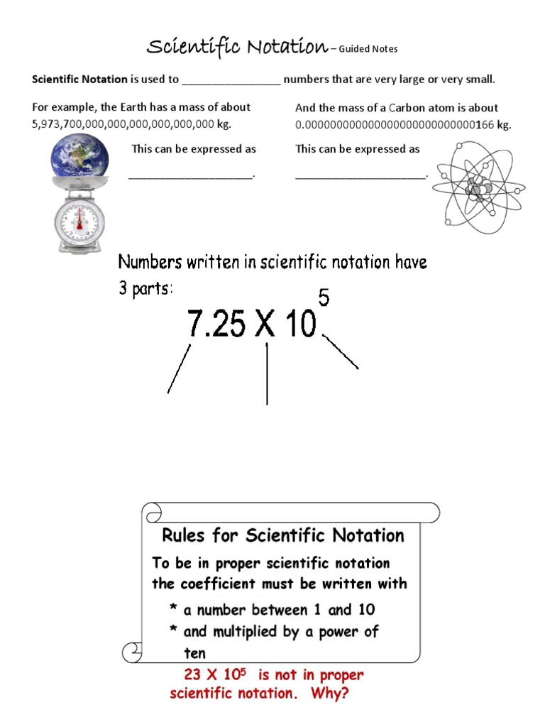 Scientific Notation Guided Notes | PDF | Arithmetic | Encodings Scientific Notation Guided Notes | PDF | Arithmetic | Encodings