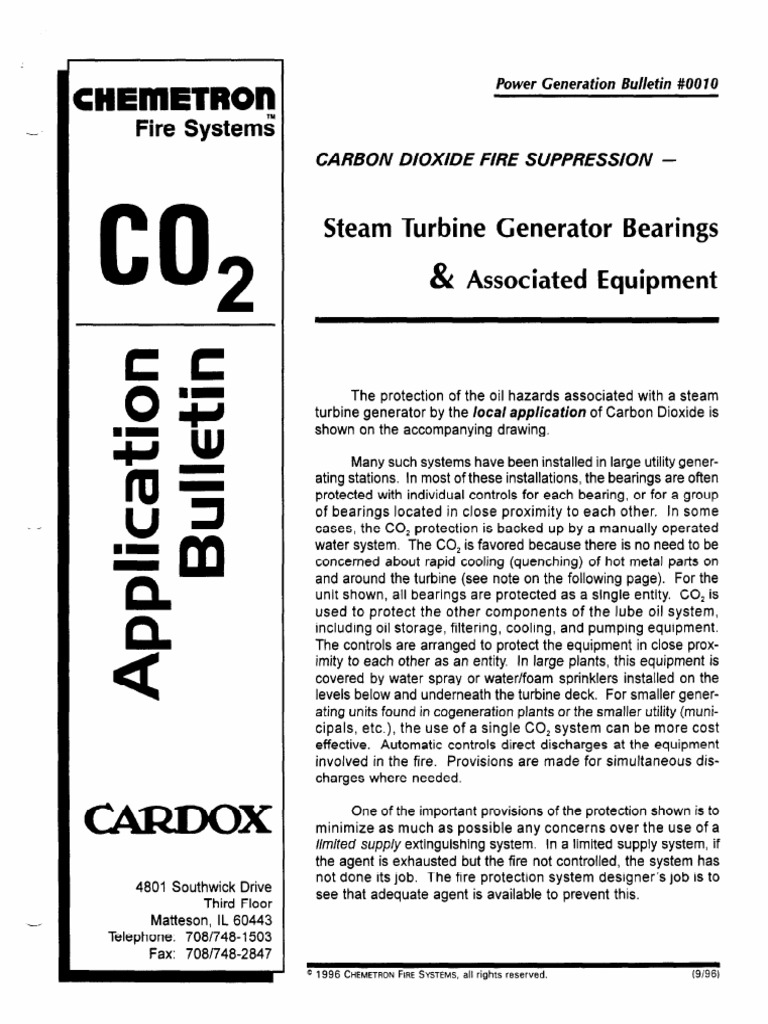CO2 Fire Suppression for Turbine Generators | PDF | Gas Turbine ...