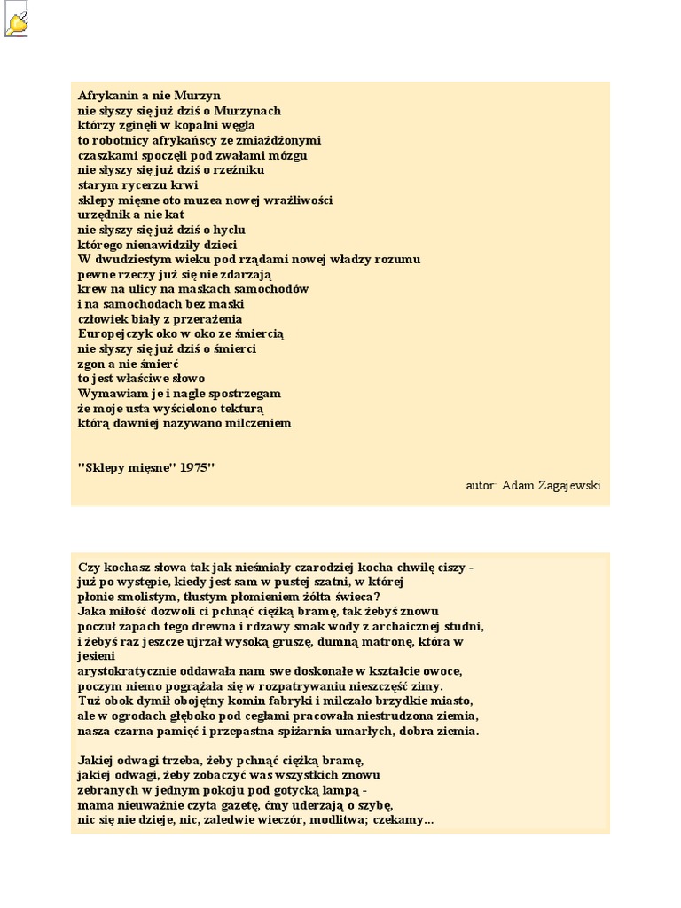 Adam Zagajewski - Wiersze | PDF