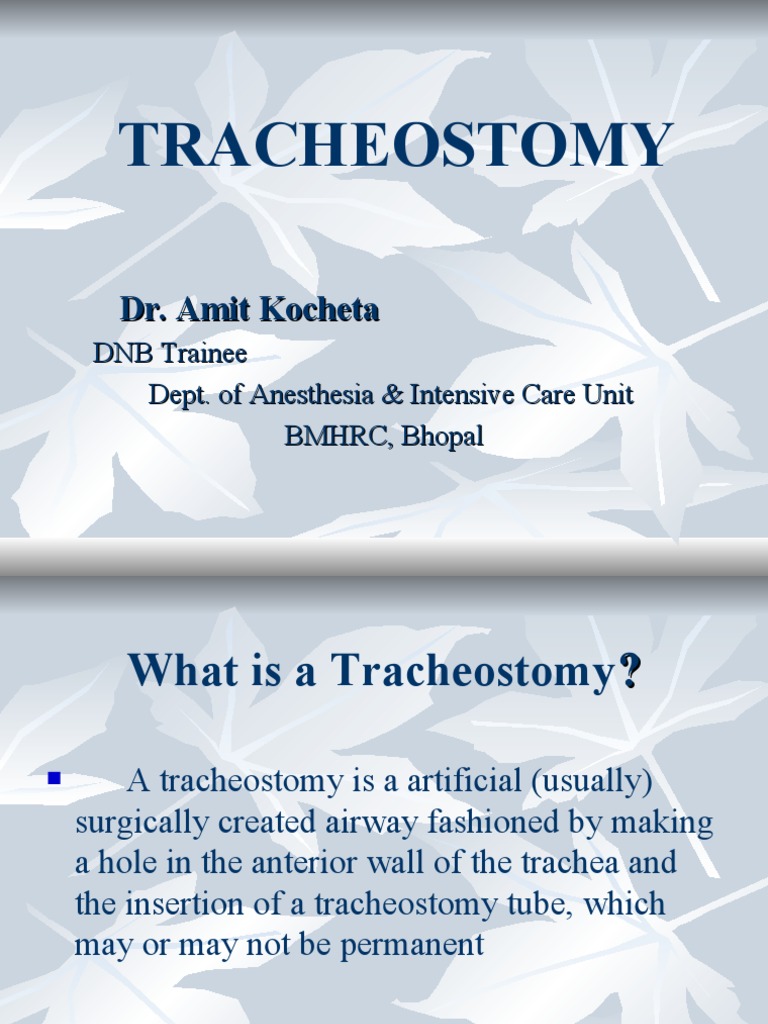 Tracheostomy: Techniques and Considerations | PDF | Clinical Medicine ...