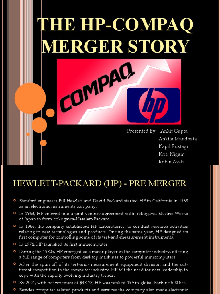 HP-Compaq Merger Analysis | PDF | Hewlett Packard | Dell