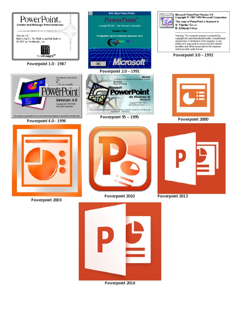 PowerPoint Logo Evolution Timeline | PDF | Computers
