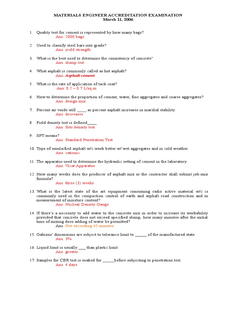 Materials Reviewer DPWH Part2 | PDF | Concrete | Construction Aggregate