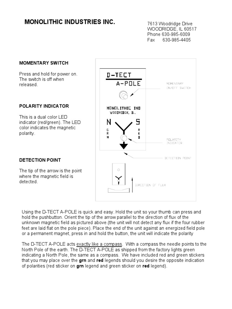 Quick Guide to Using the D-TECT A-POLE Magnetic Field Detector | PDF ...
