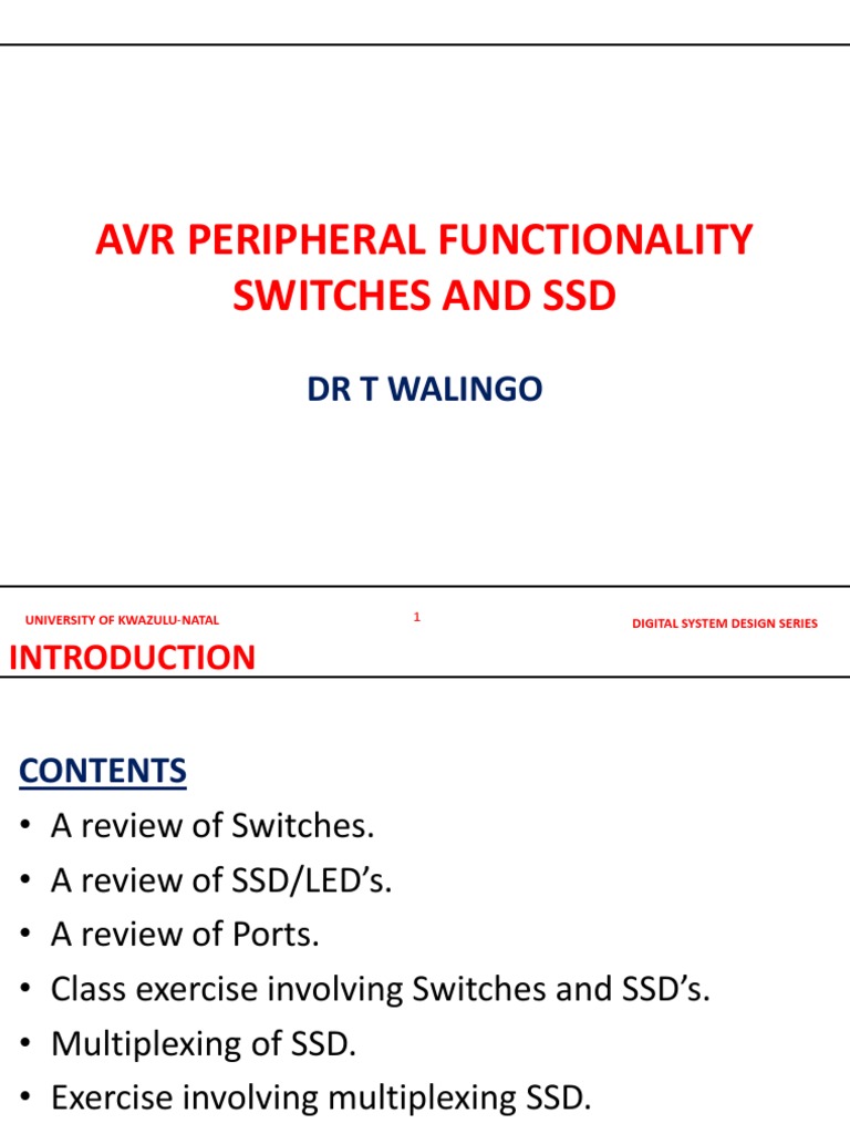 Programming The AVR-Switches and SSD | PDF | Digital Electronics | Computer Architecture