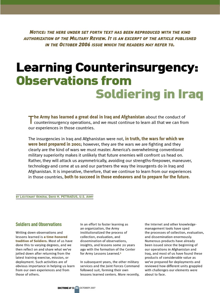 Learning Counterinsurgency | Download Free PDF | Counter Insurgency ...