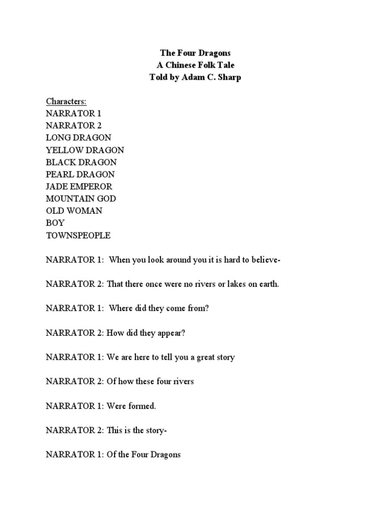 Four Dragons Form China's Great Rivers | PDF | Narration | Dragon