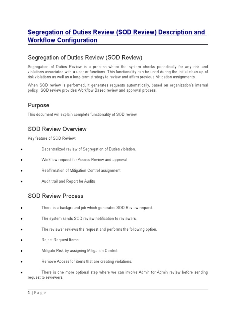 Segregation of Duties Review | PDF | Workflow | Scheduling (Computing)