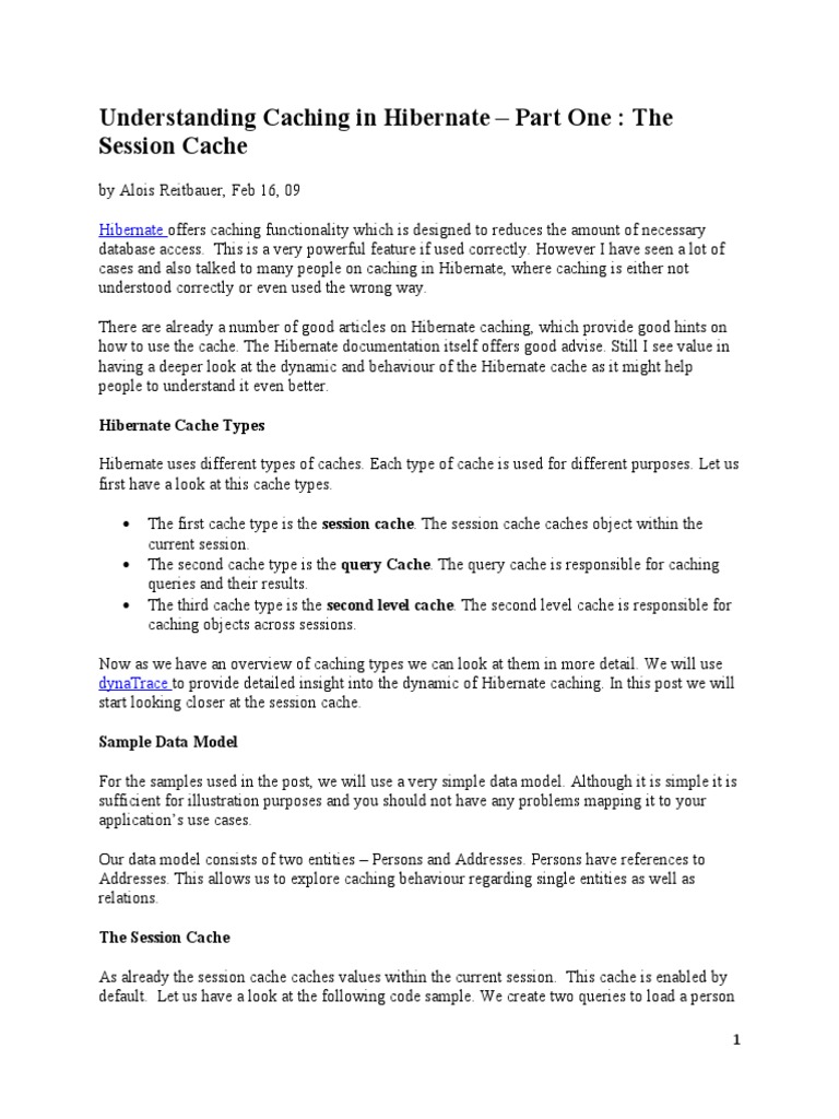 Understanding Caching in Hibernate | PDF | Cache (Computing) | Information Retrieval