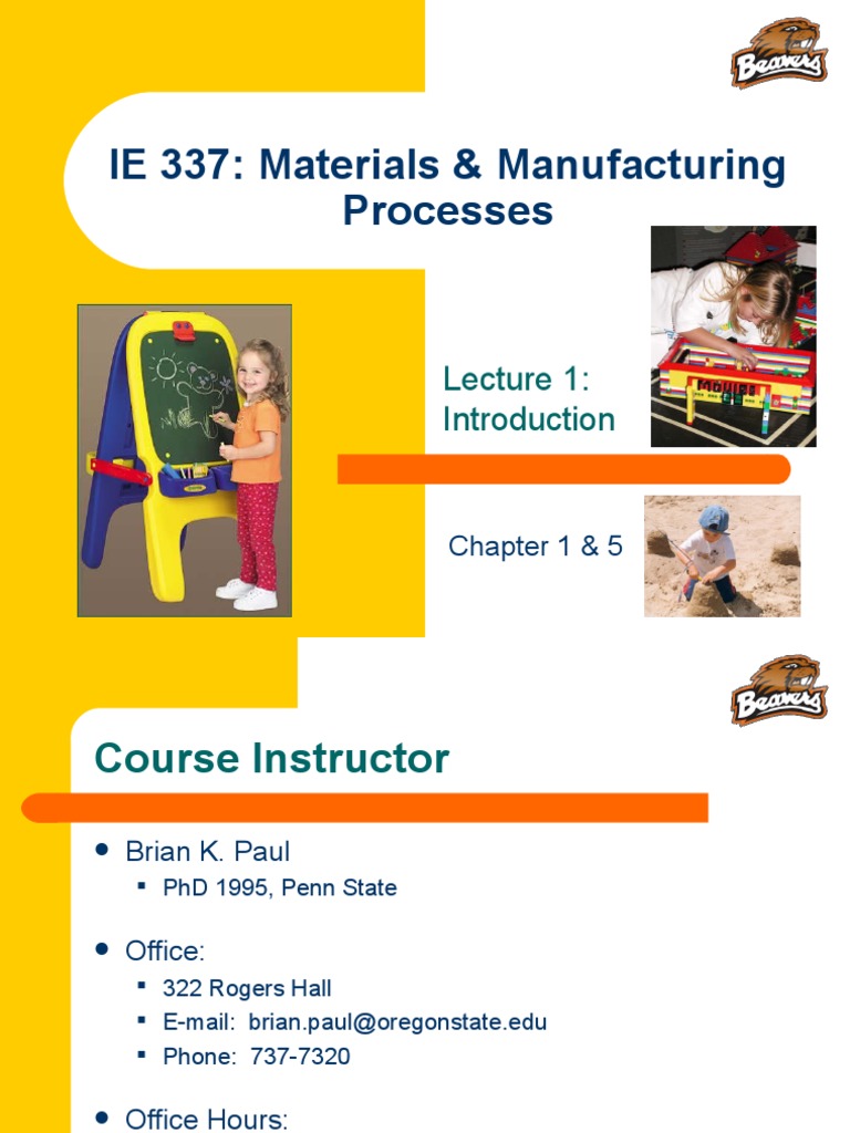 IE 337 W10 Lecture 1 Introduction | PDF | Casting (Metalworking ...