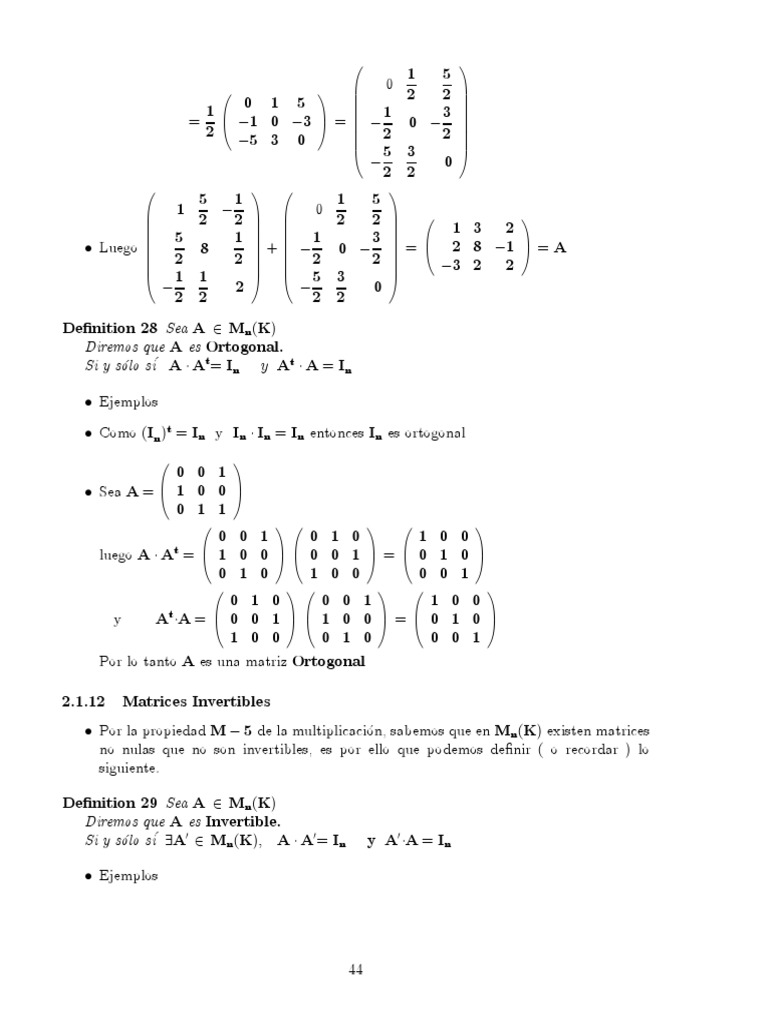 Matrices PDF | PDF | Teoría de la matriz | Matriz (Matemáticas)
