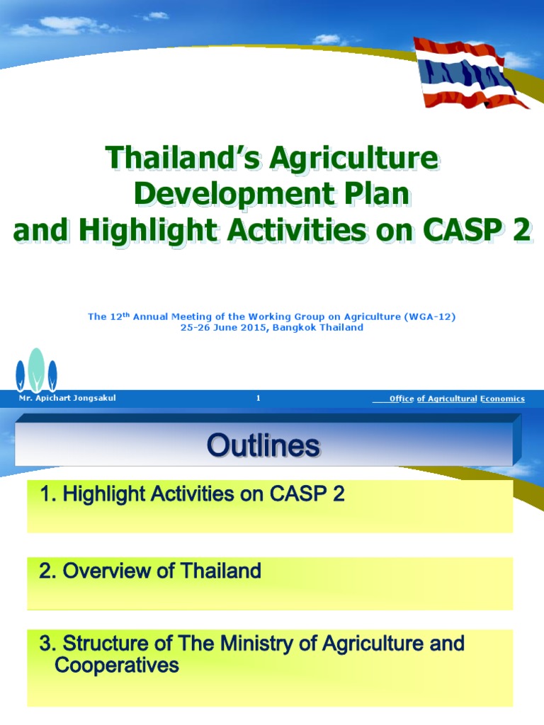 Thailand Agriculture Development Plan 2012-2016 | PDF | Food Safety | Agriculture
