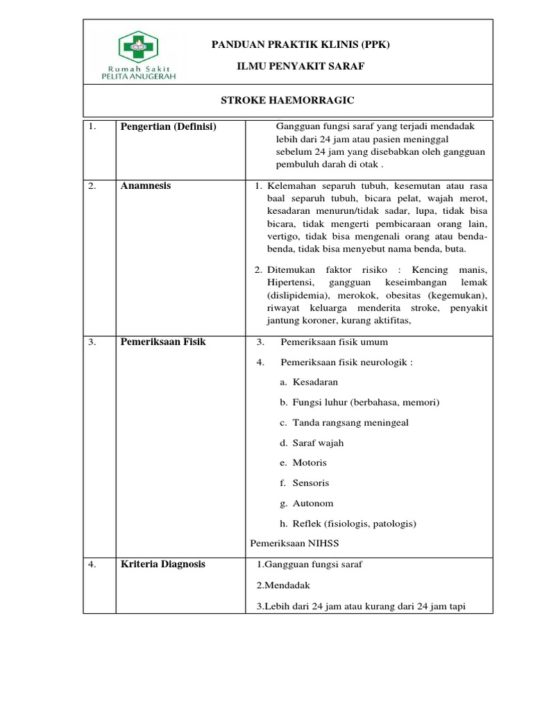 PPK Stroke Non Haemorragic | PDF