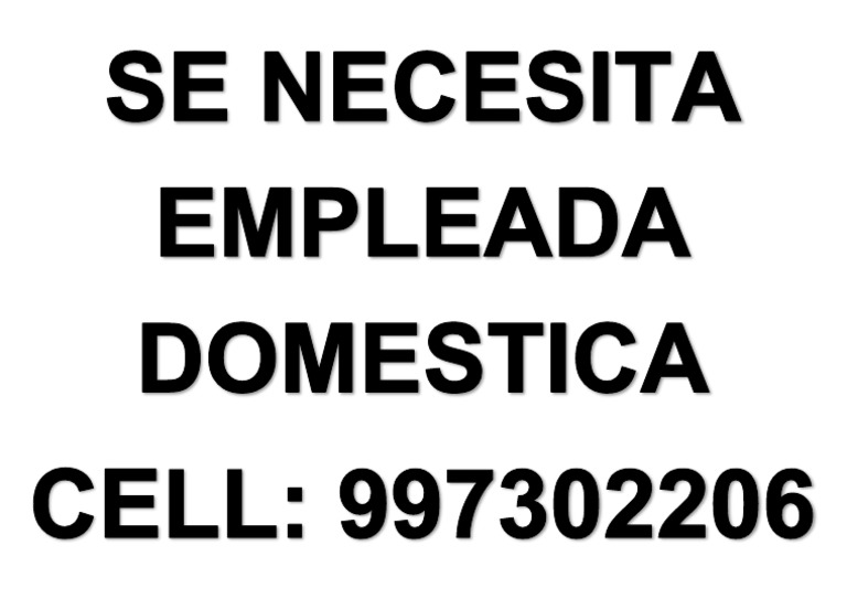 Anuncio Empleada Domestica | PDF