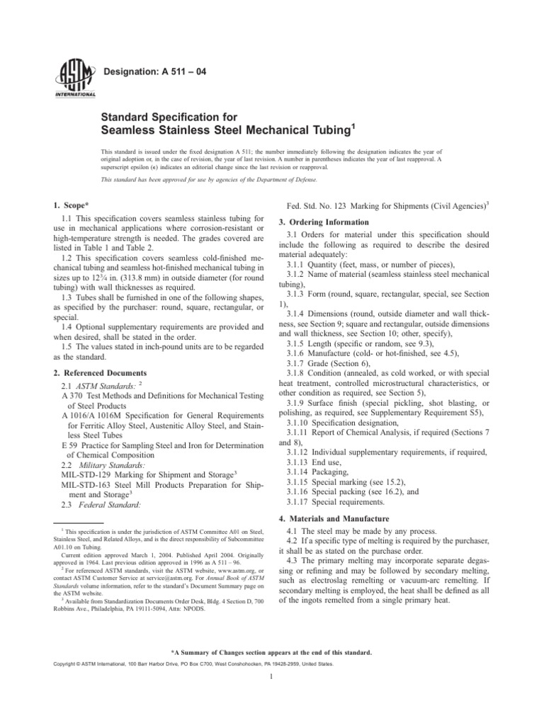 Astm A511 PDF | PDF