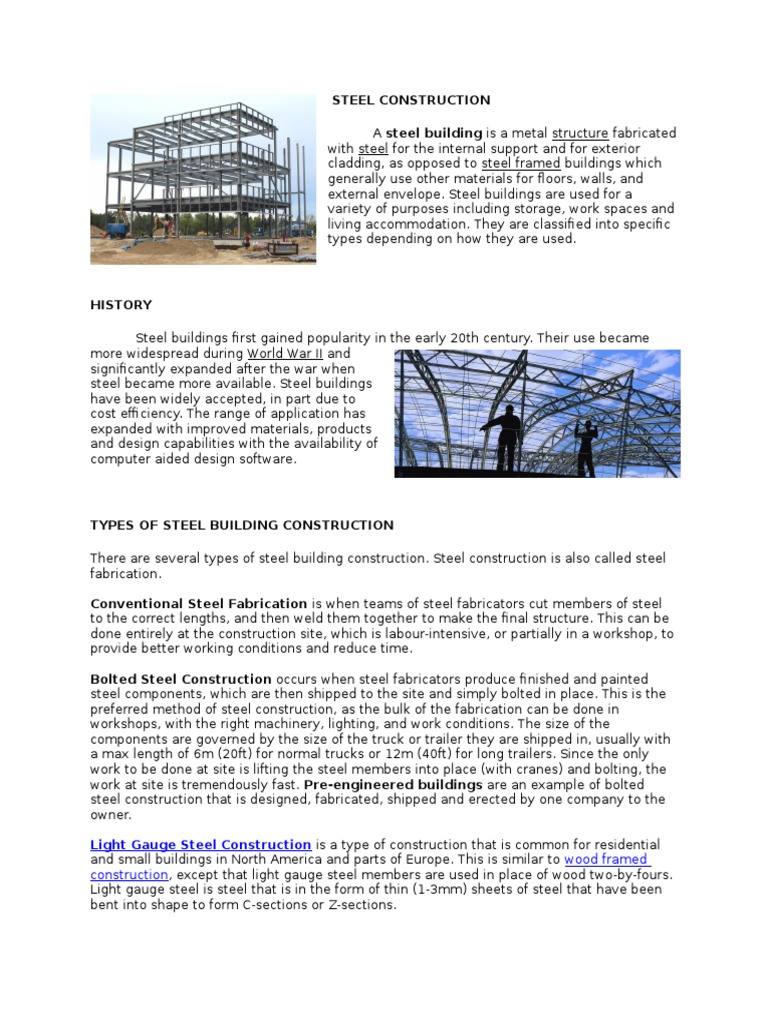 Steel Construction | PDF | Framing (Construction) | Metal Fabrication