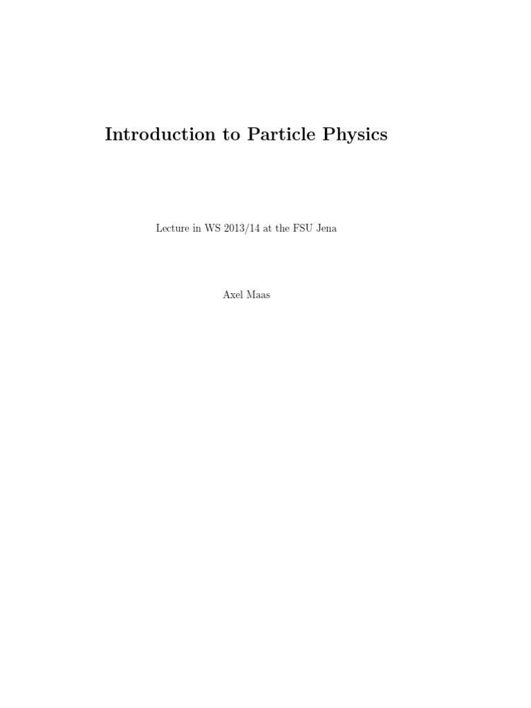 Introduction To Particle Physics | PDF | Spin (Physics) | Boson