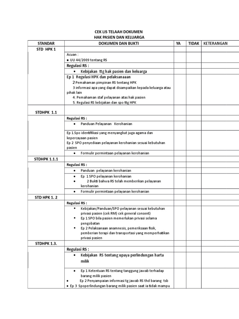 Contoh Ceklis Telaah Dokumen | PDF | Pengembangan Diri | Sains & Matematika